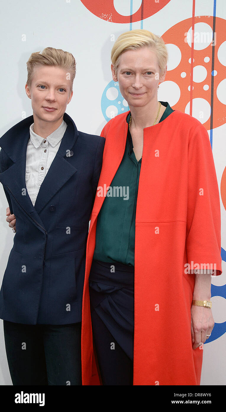 Tilda Swinton and Maja Borg at a photocall during the Edinburgh ...