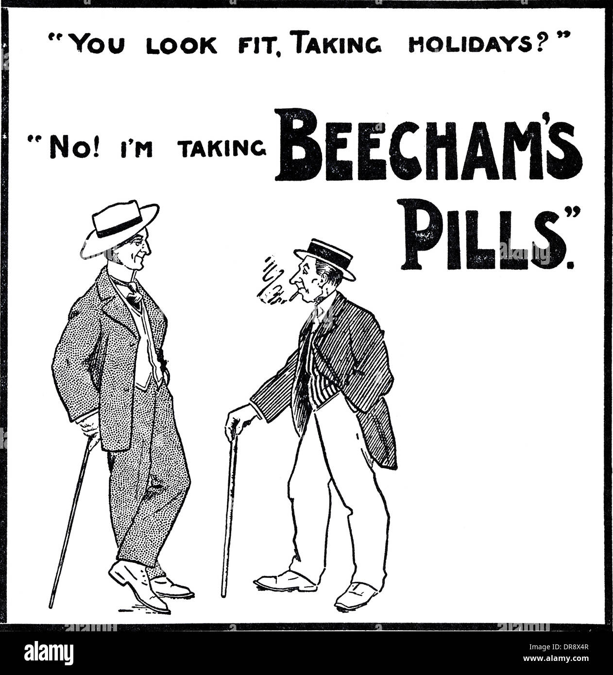 Beecham's Pills. Press advertisement ca 1900 Stock Photo - Alamy