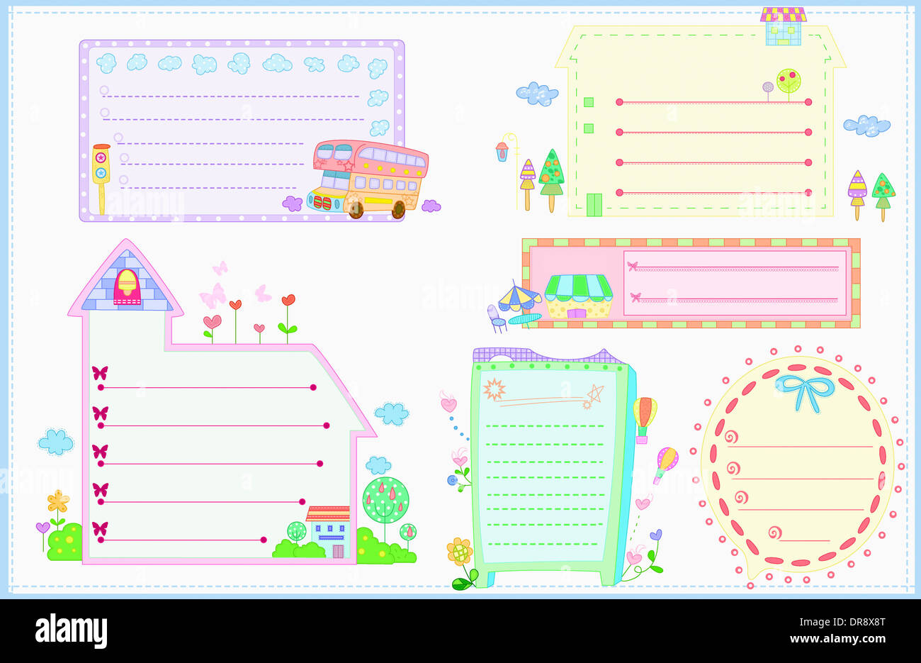 illustration memo templates with colorful design Stock Photo - Alamy