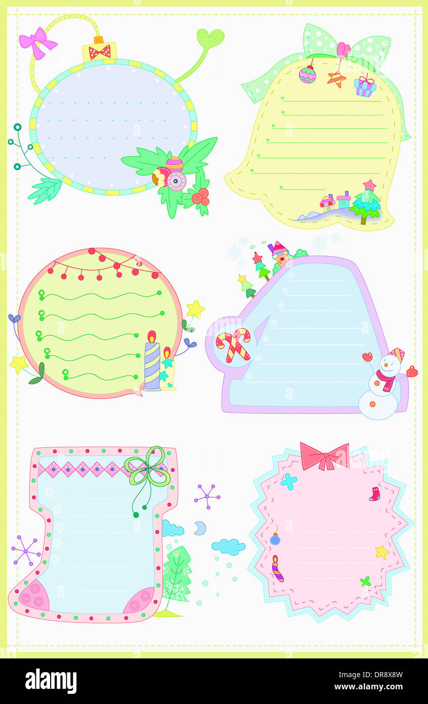 illustration memo templates with colorful design Stock Photo - Alamy