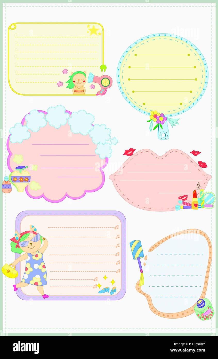 illustration memo templates with colorful design Stock Photo - Alamy