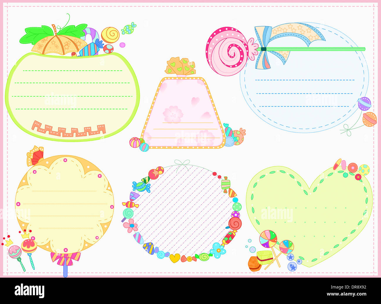 illustration memo templates with colorful design Stock Photo - Alamy