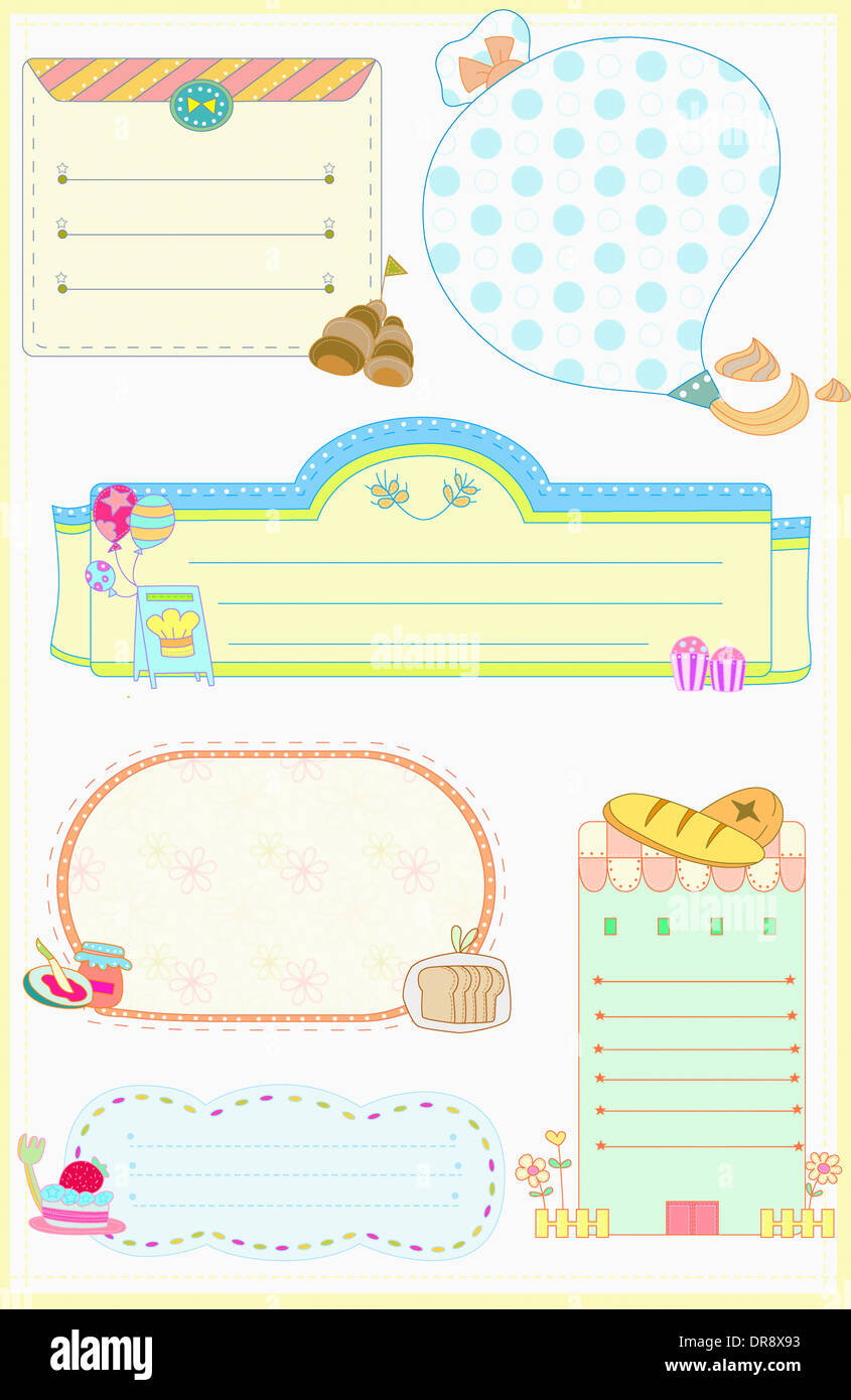 illustration memo templates with colorful design Stock Photo - Alamy