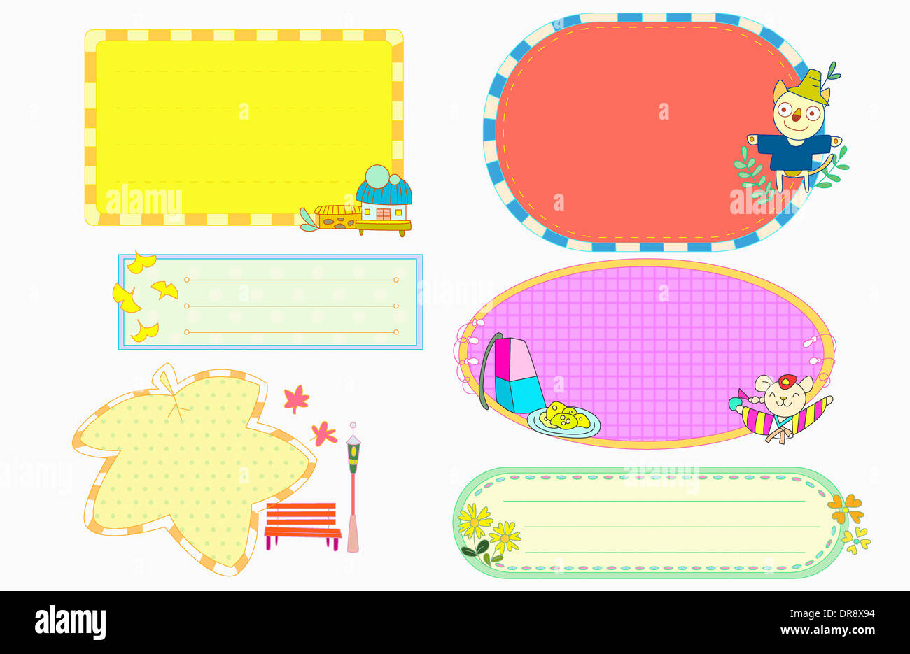 illustration memo templates with colorful design Stock Photo - Alamy