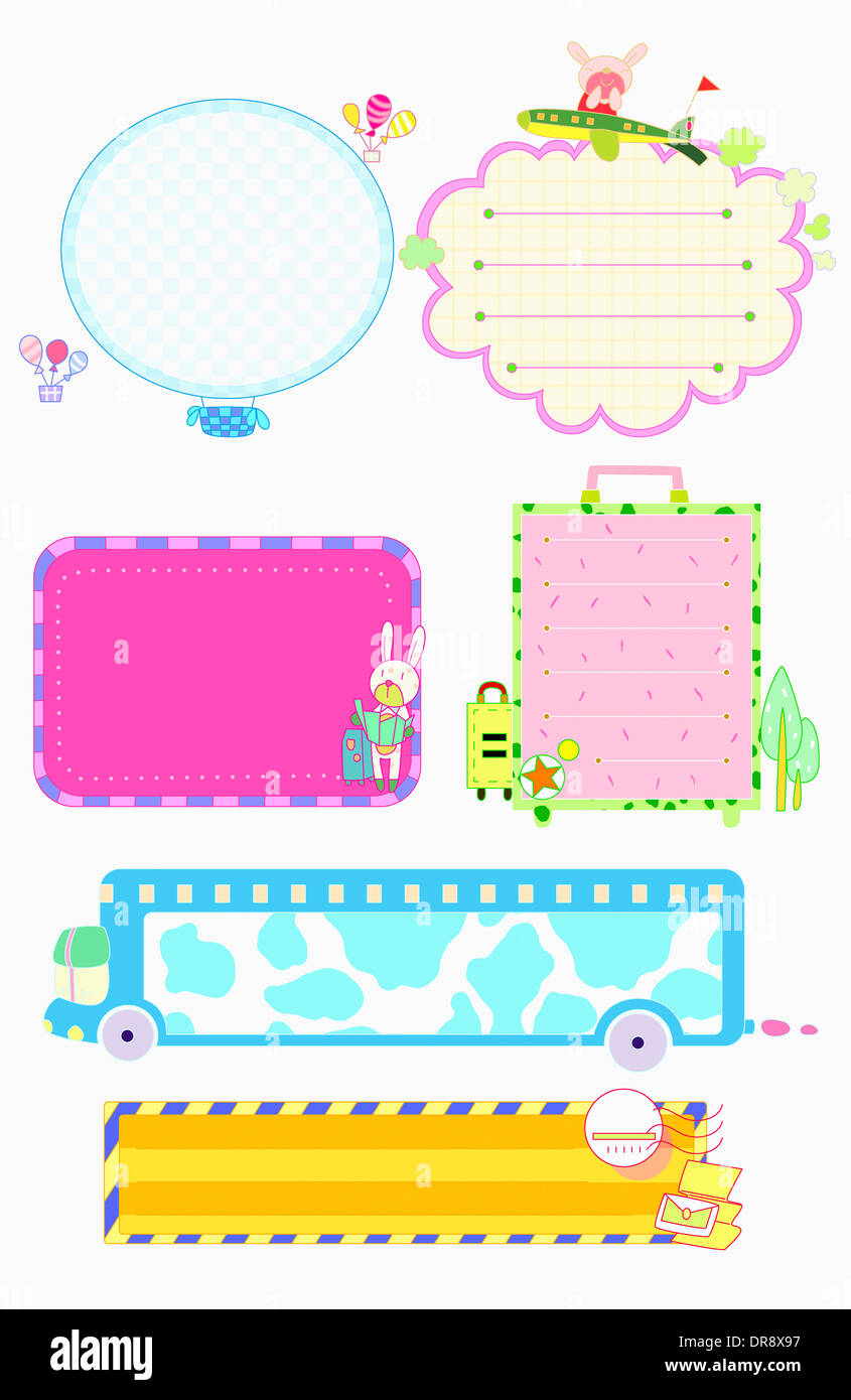 illustration memo templates with colorful design Stock Photo - Alamy