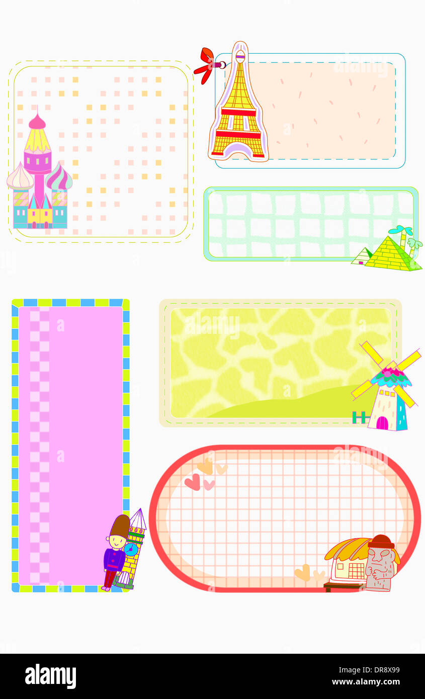 illustration memo templates with colorful design Stock Photo - Alamy