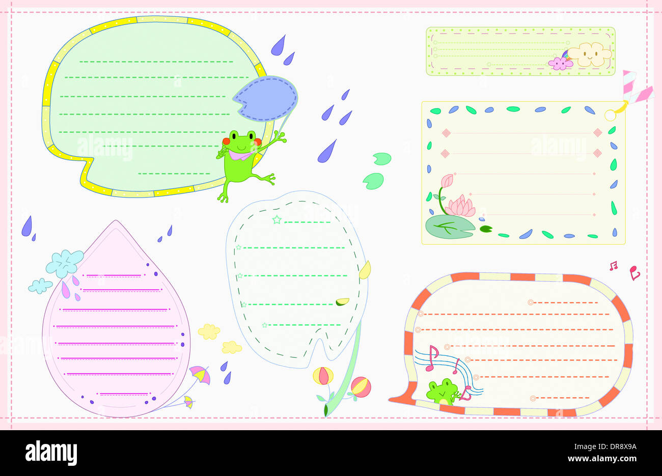 illustration memo templates with colorful design Stock Photo - Alamy