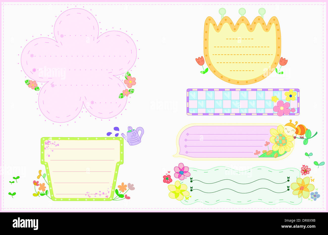 illustration memo templates with colorful design Stock Photo - Alamy
