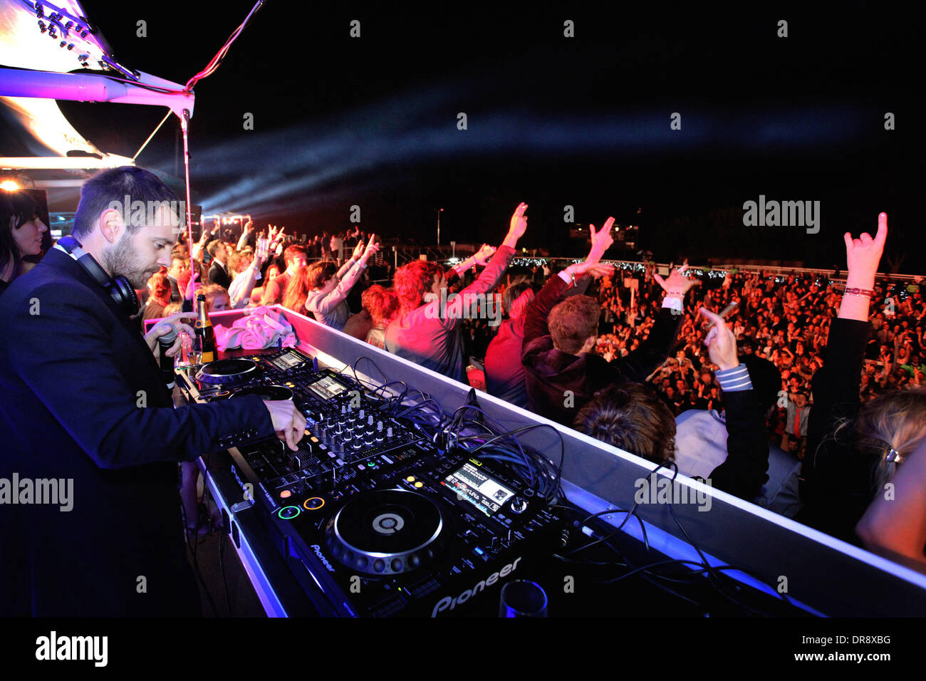 Mike Skinner performing a DJ set at Goodwood Racecourse as part of the ...