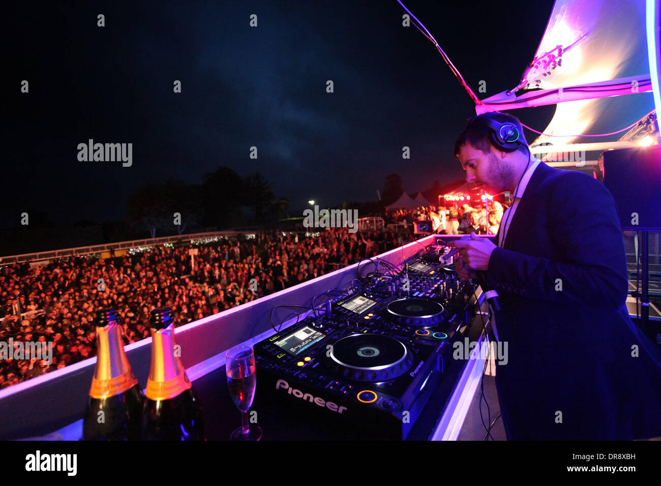 Mike Skinner performing a DJ set at Goodwood Racecourse as part of the ...
