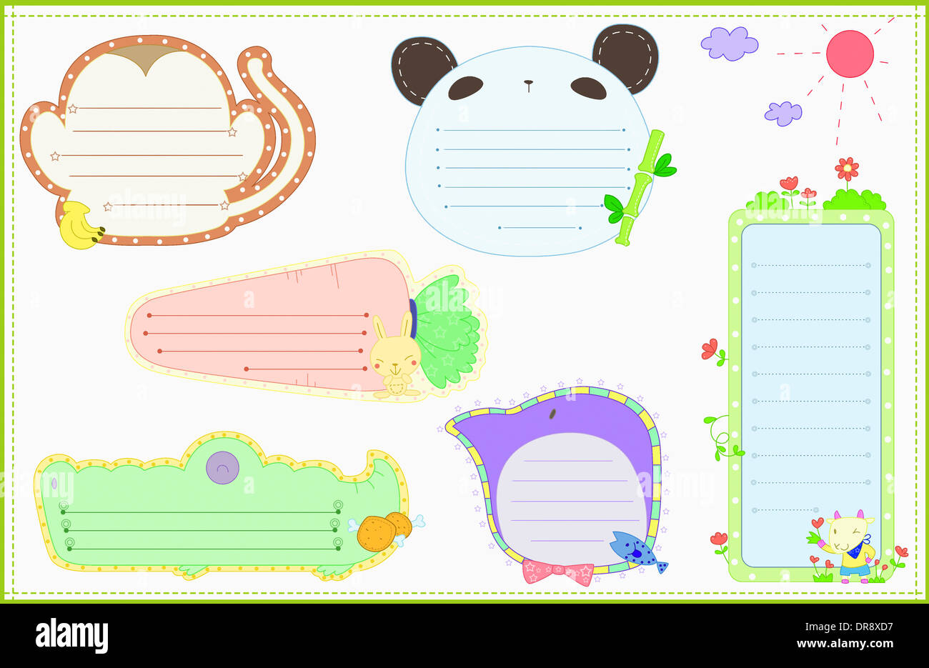 illustration memo templates with colorful design Stock Photo - Alamy