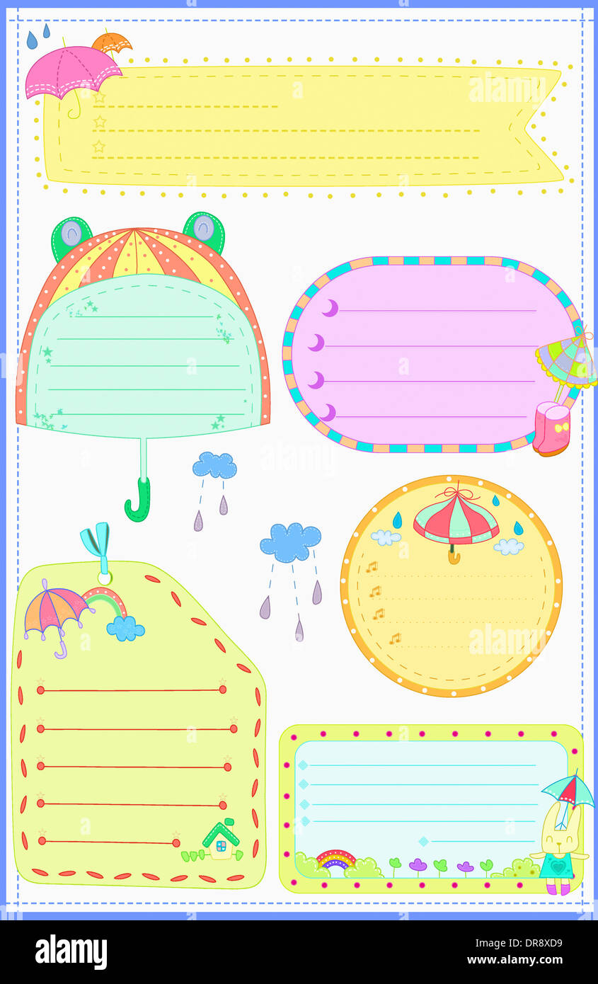 illustration memo templates with colorful design Stock Photo - Alamy