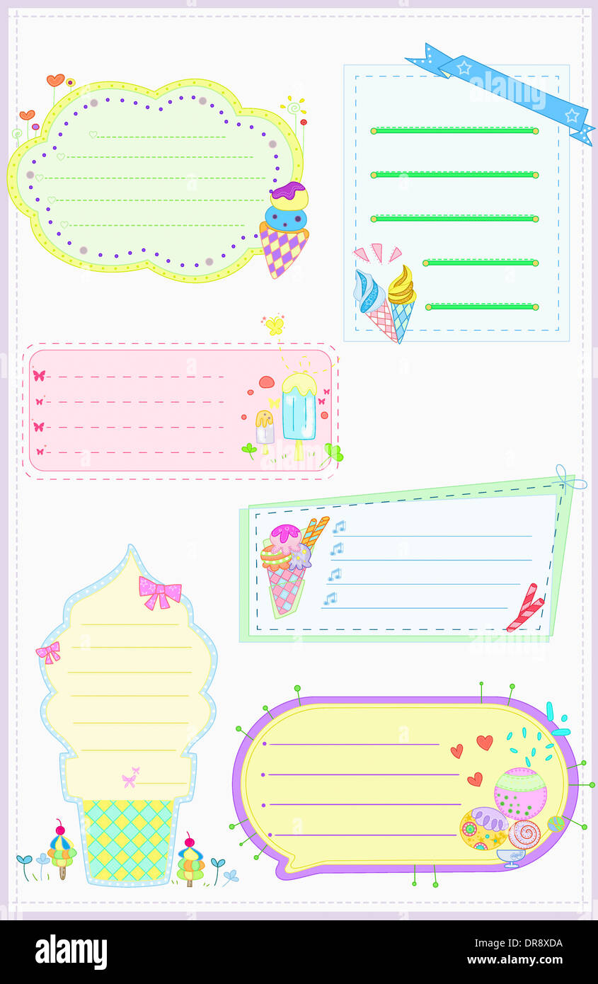 illustration memo templates with colorful design Stock Photo - Alamy