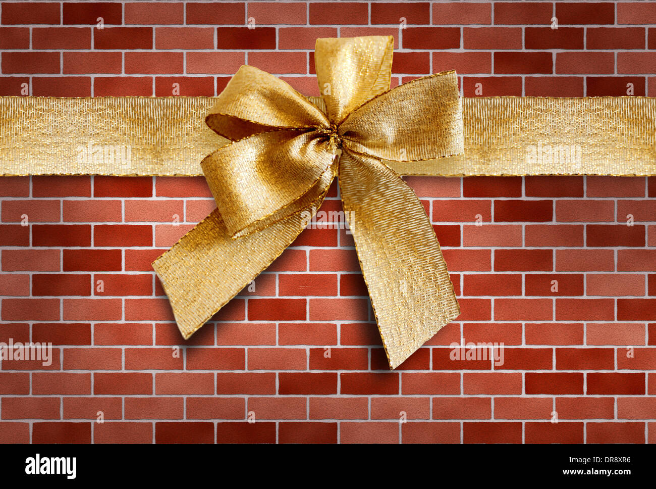 Gift, wall with ribbon Stock Photo - Alamy
