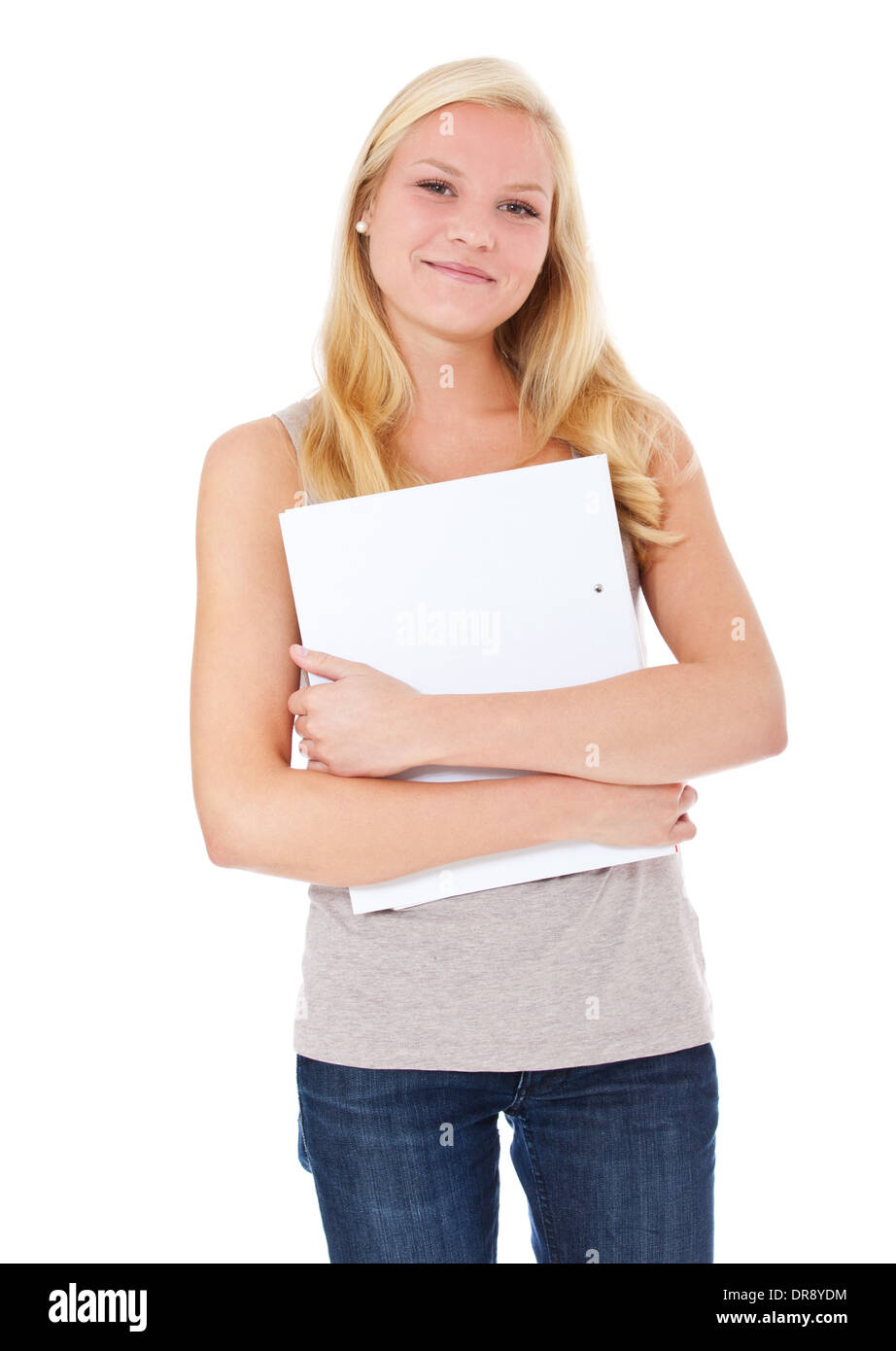 Attractive student. All on white background Stock Photo - Alamy
