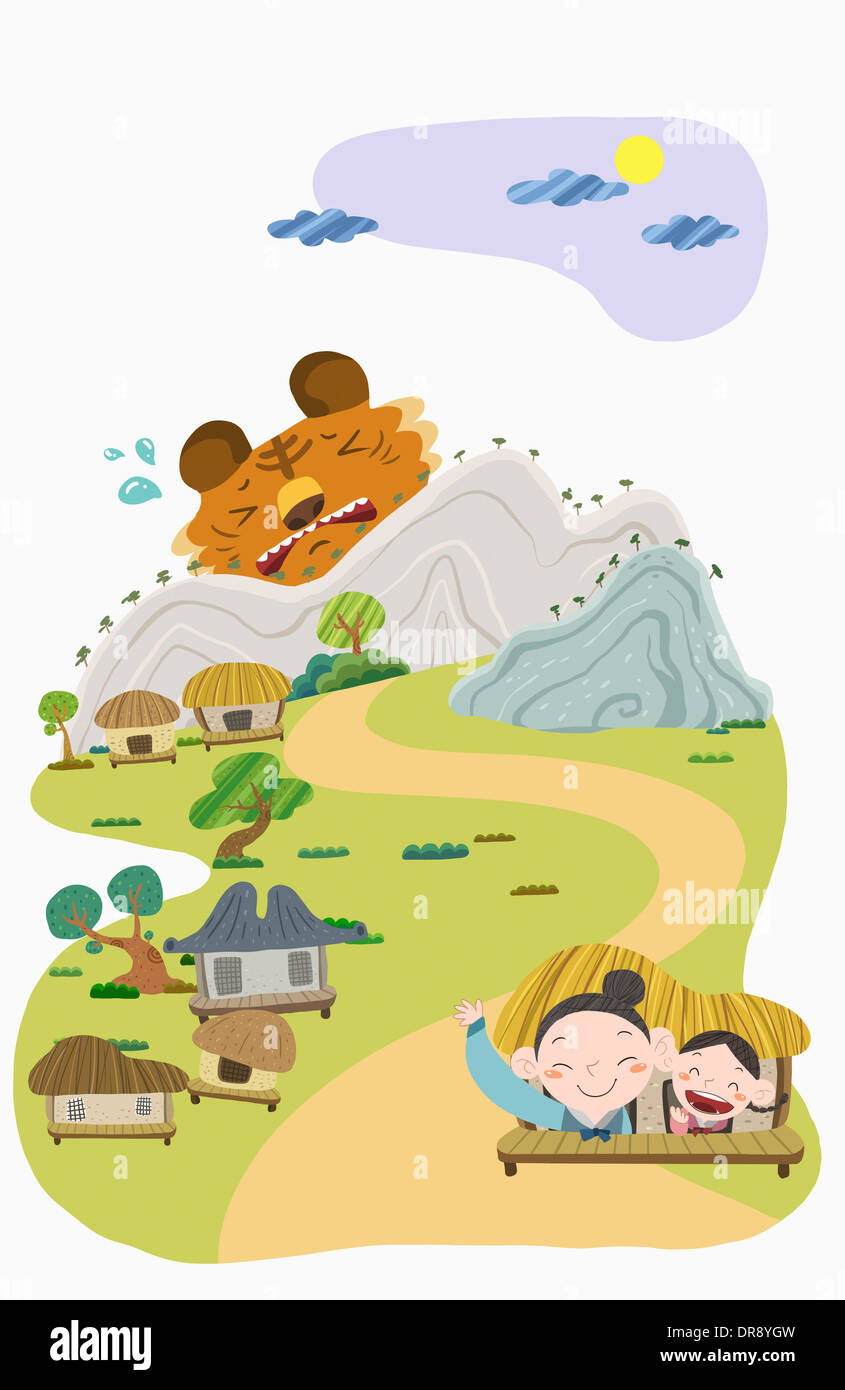 illustration of Korean fairy tale Stock Photo - Alamy