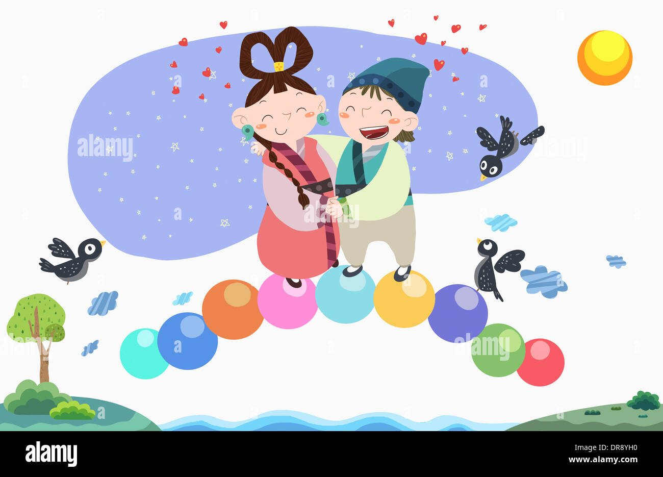 illustration of Korean fairy tale Stock Photo - Alamy