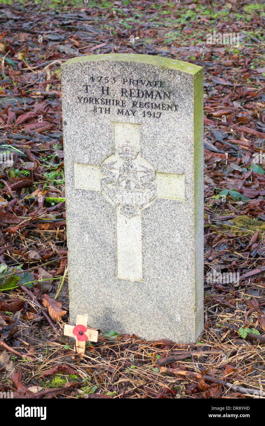 In Linthorpe cemetery now a Nature Reserve, gravestone for Private T.H ...