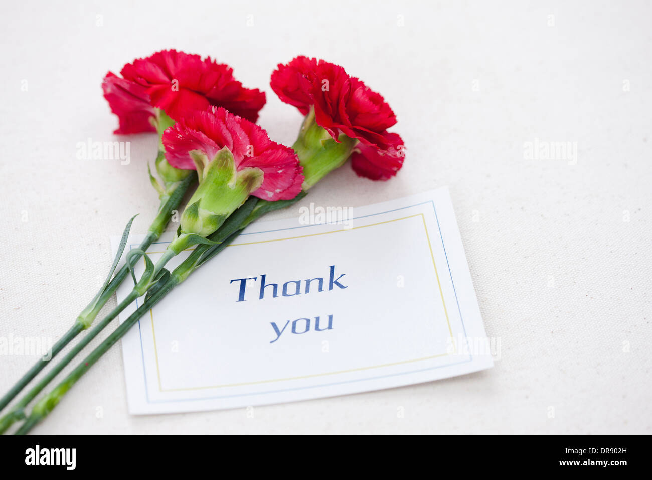a thank you note with flowers Stock Photo - Alamy