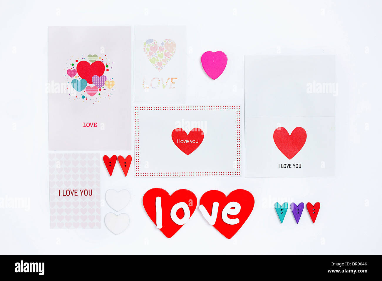 different design and shapes of love cards Stock Photo - Alamy