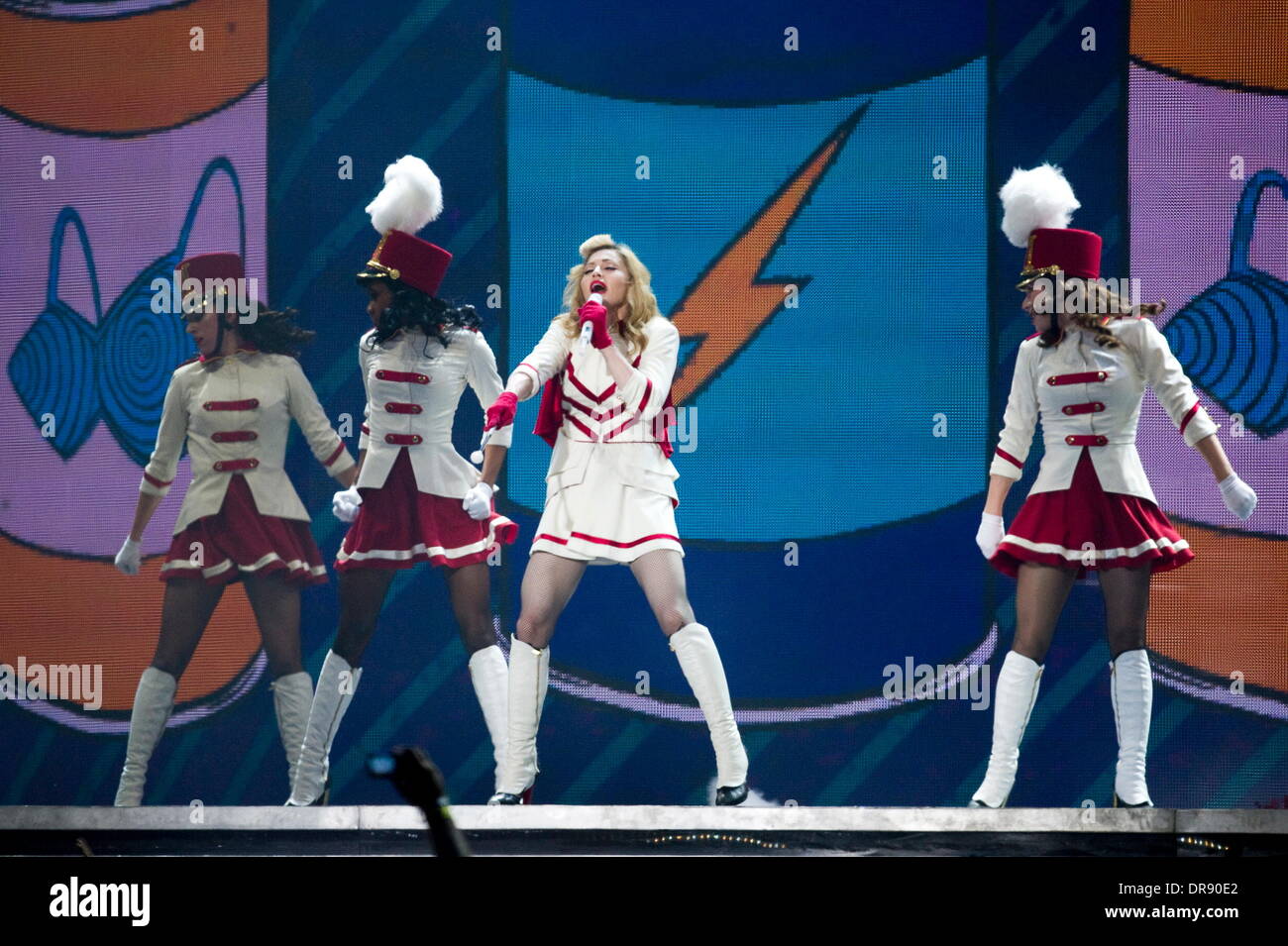 Madonna performing live on her world tour 'MDNA' concert held at Turk ...