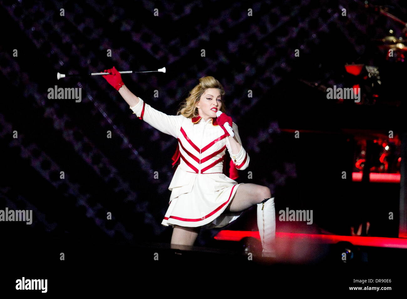 Madonna performing live on her world tour 'MDNA' concert held at Turk ...