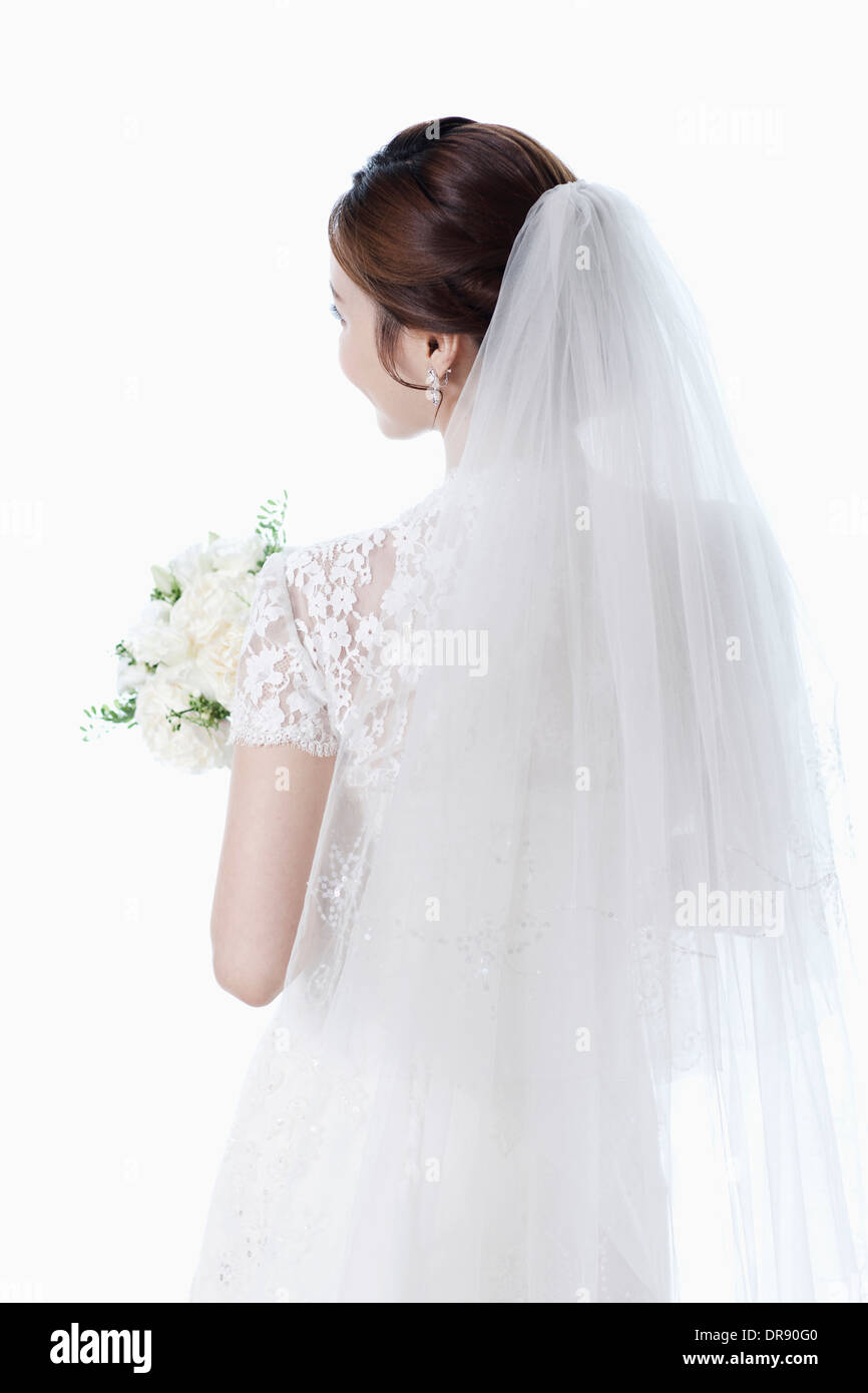 Back view wedding dress hi-res stock photography and images - Alamy