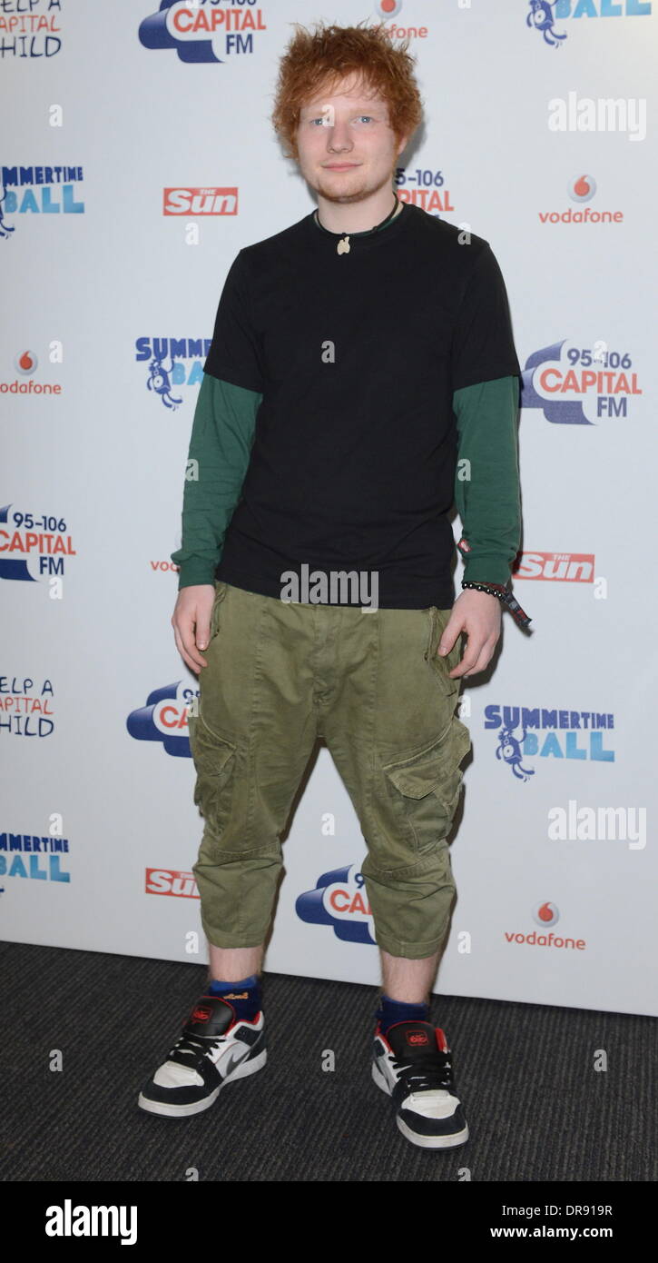 Ed Sheeran at Capital FM Summertime Ball at Wembley Stadium, London ...