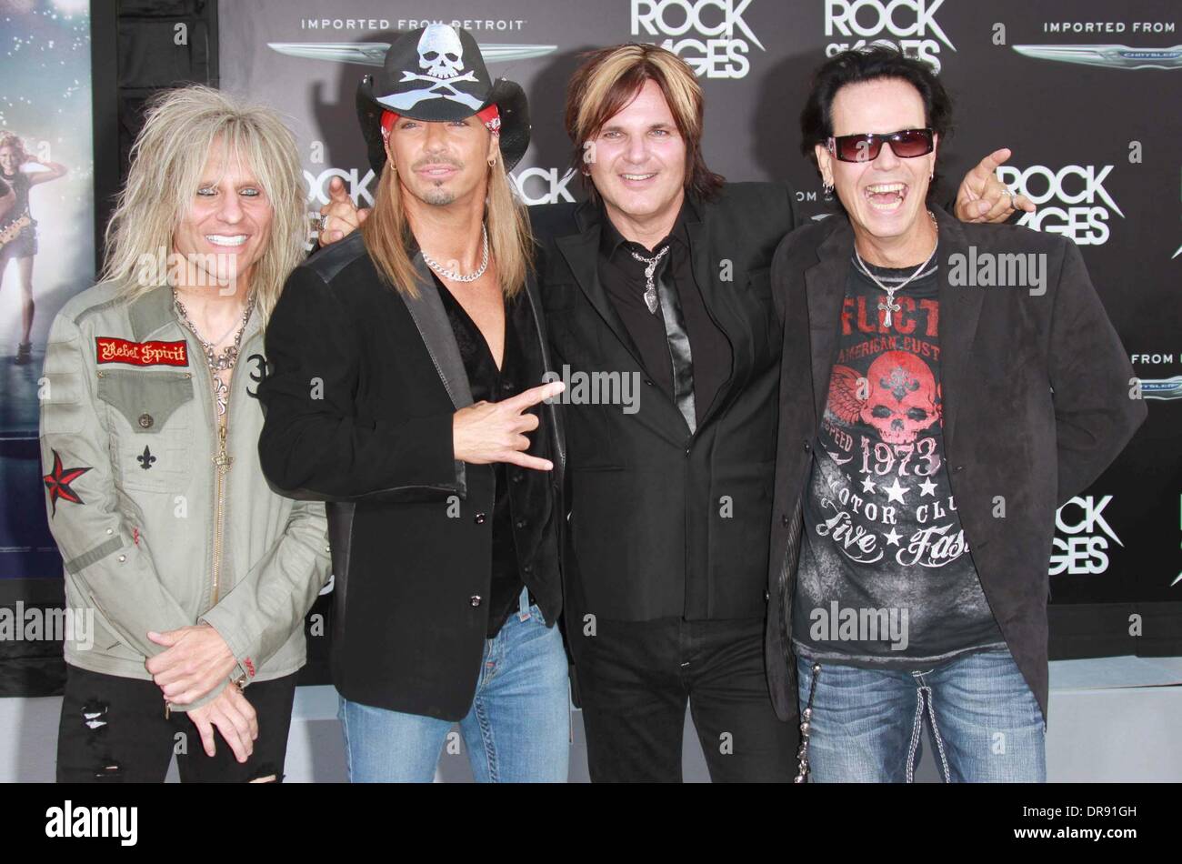 C.C. DeVille, Bret Michaels, Bobby Dall, Rikki Rockett, Poison Premiere of Warner Bros. Pictures ...