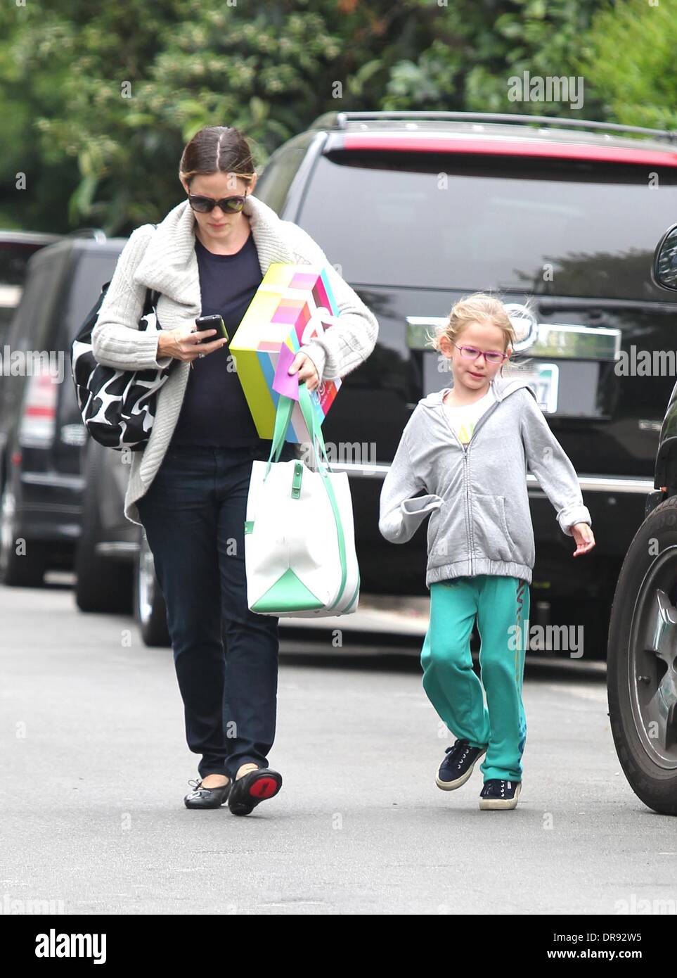 Jennifer Garner and Violet Affleck are seen heading to a birthday party ...