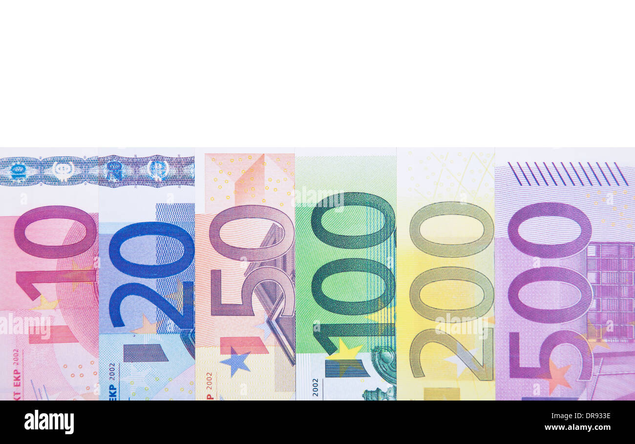 Various euro notes Stock Photo - Alamy