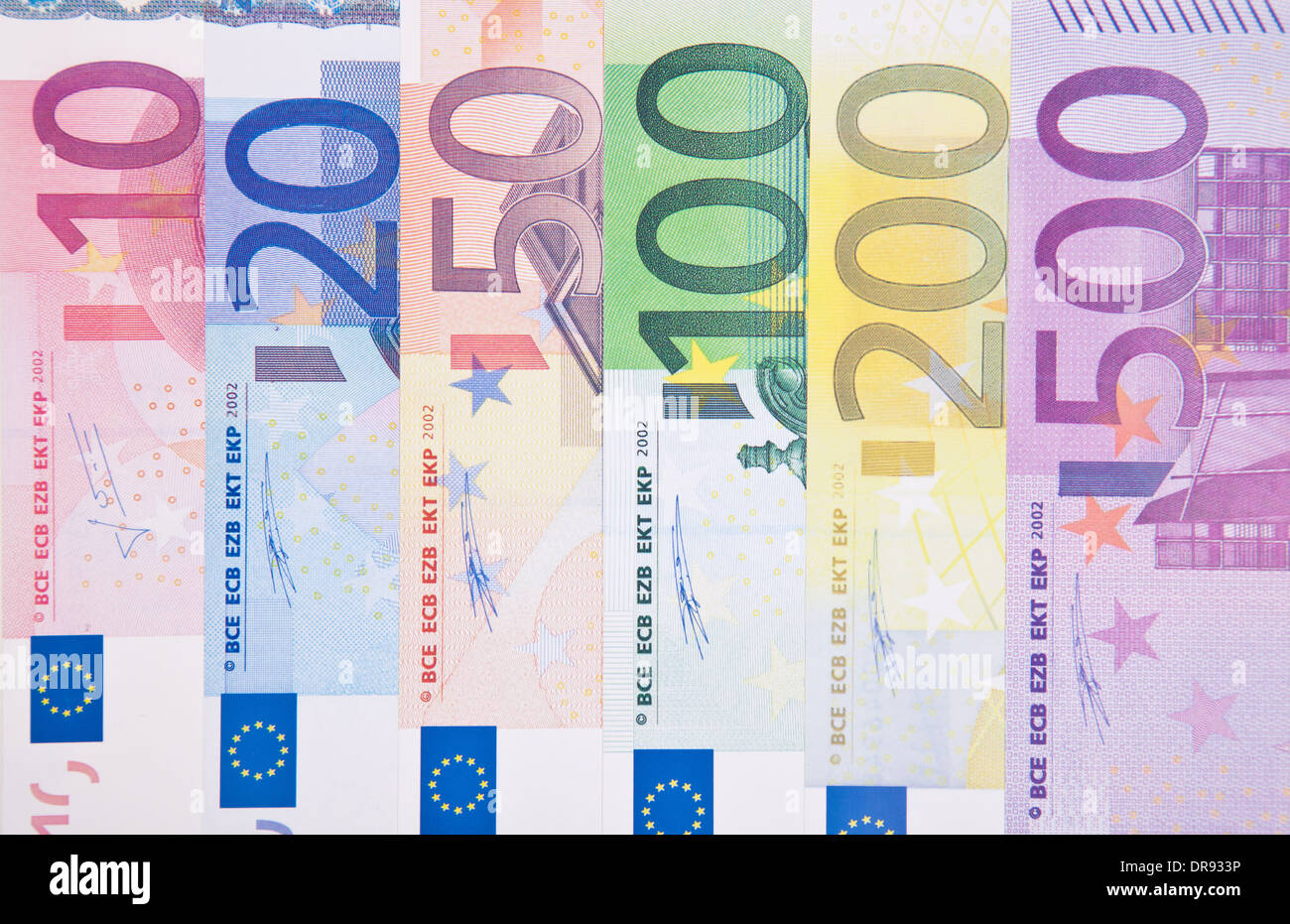 Various euro notes Stock Photo - Alamy