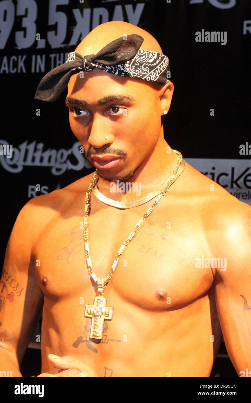 A new wax figure of music icon Tupac Shakur is unveiled at Madame ...