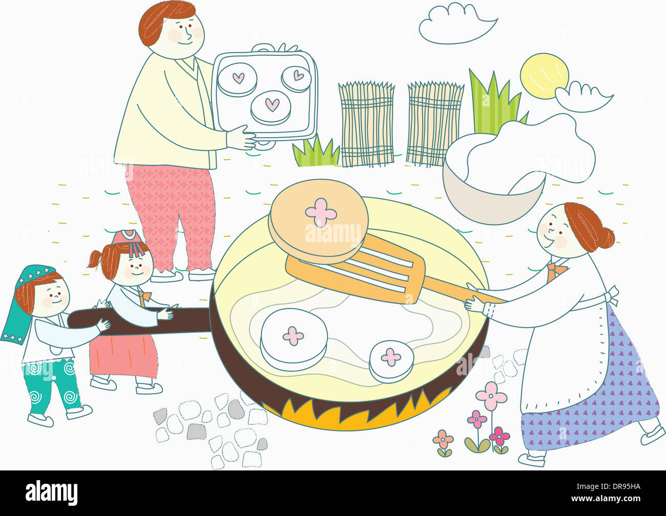 Family cooking people in Cut Out Stock Images & Pictures - Alamy