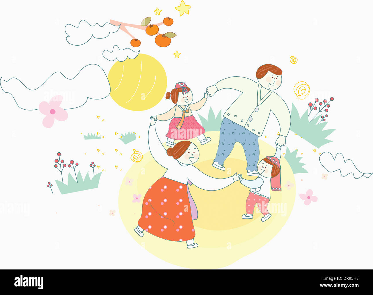Family Chuseok Korea Traditional Holiday Stock Photos & Family Chuseok ...