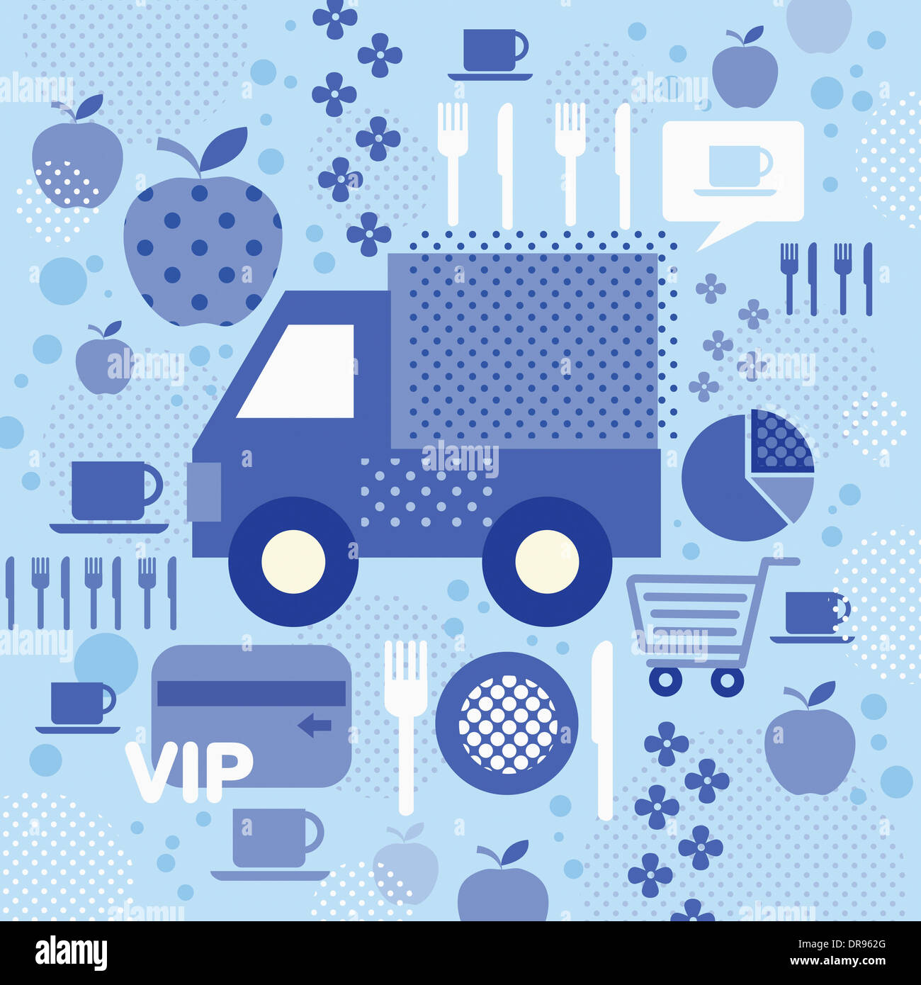 illustration of icons related to VIP service Stock Photo - Alamy