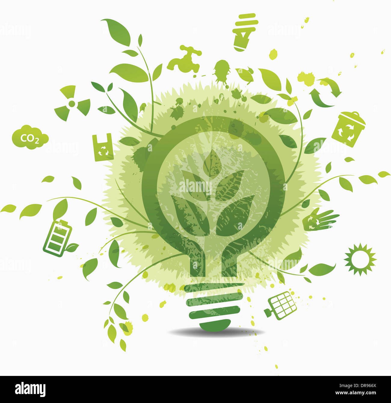 illustration of a light bulb that represents green energy Stock Photo ...