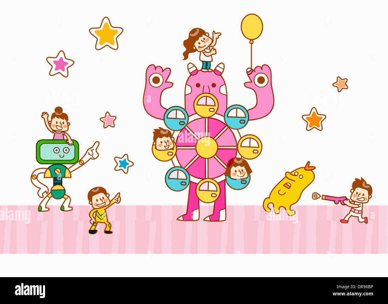 Illustration robot kids in Cut Out Stock Images & Pictures - Alamy