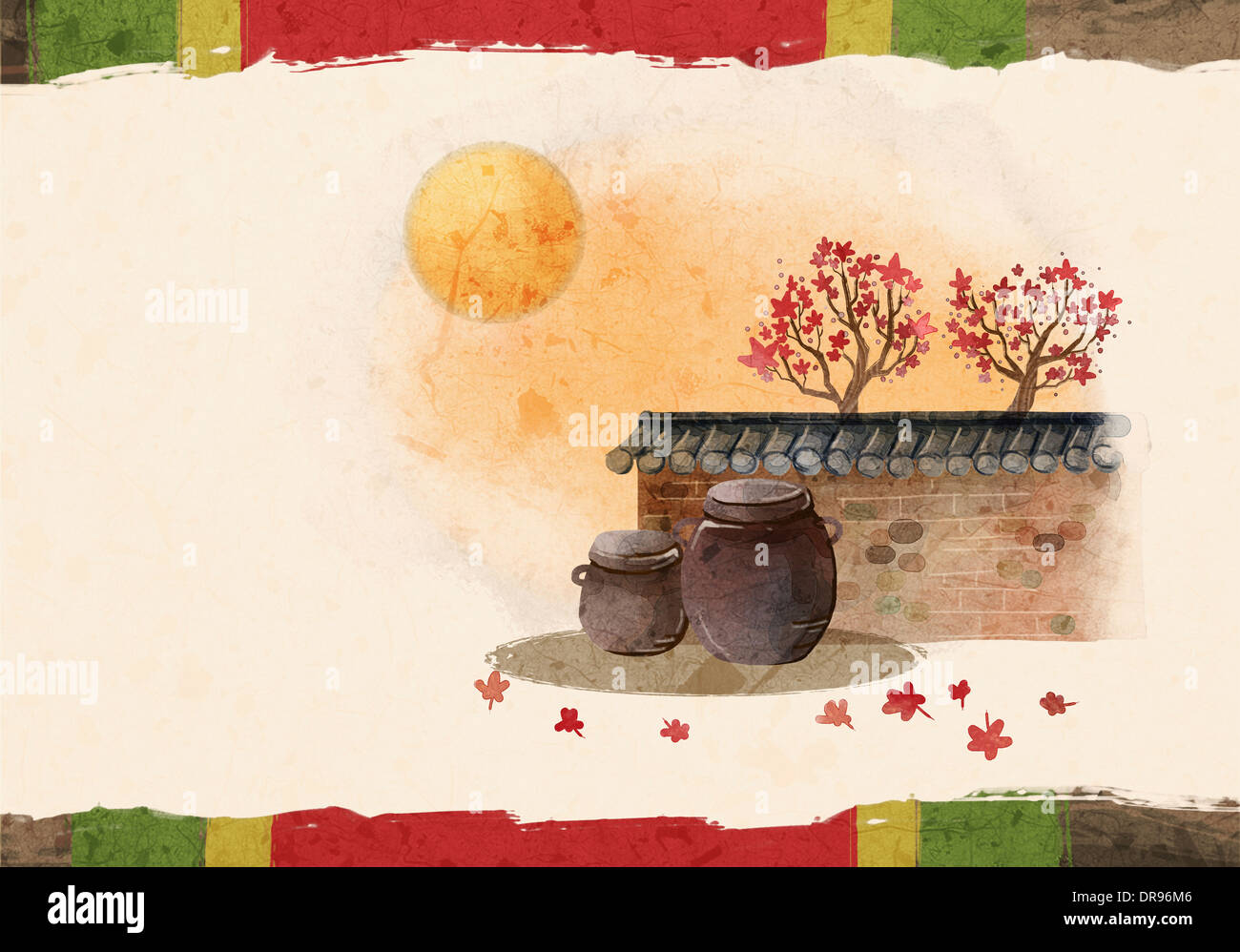 illustration of card design with concept of Chuseok Stock Photo - Alamy