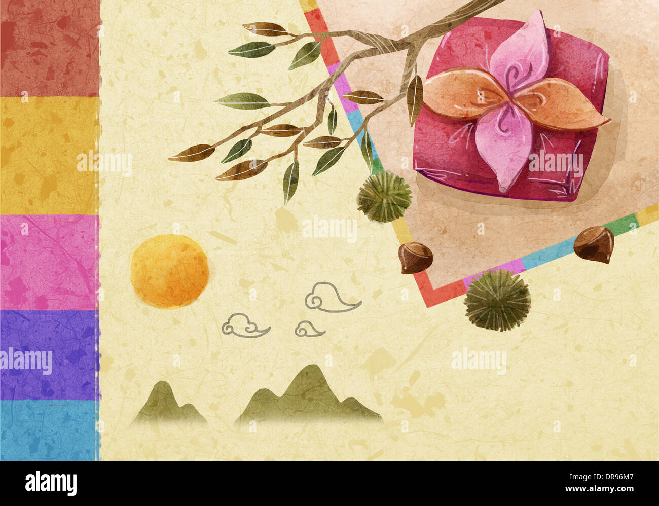 illustration of card design with concept of Chuseok Stock Photo - Alamy