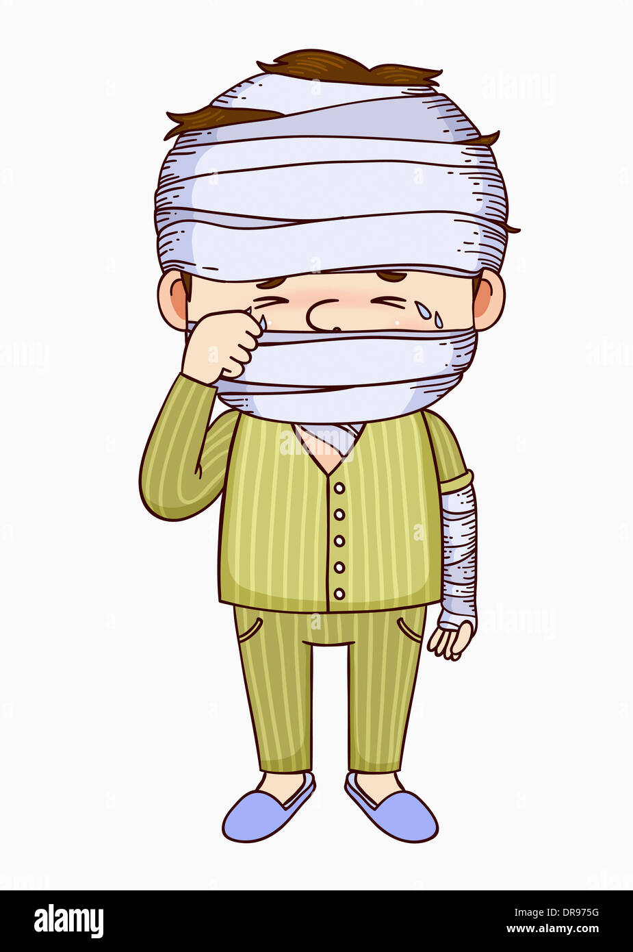 illustration of an injured man Stock Photo - Alamy