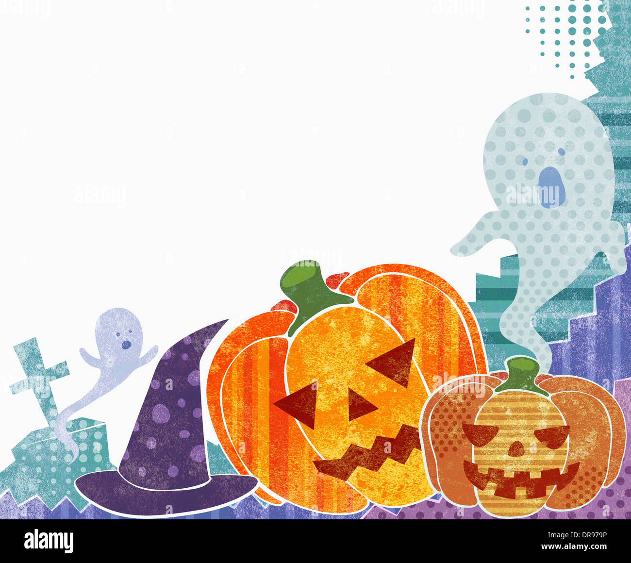 illustration of memo template with Halloween concept Stock Photo - Alamy