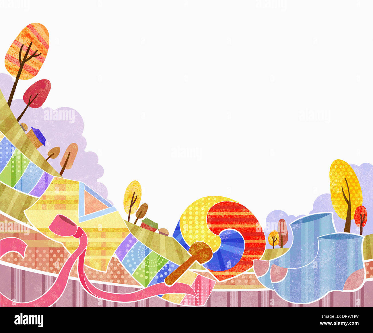illustration of memo template featuring traditional items Stock Photo ...