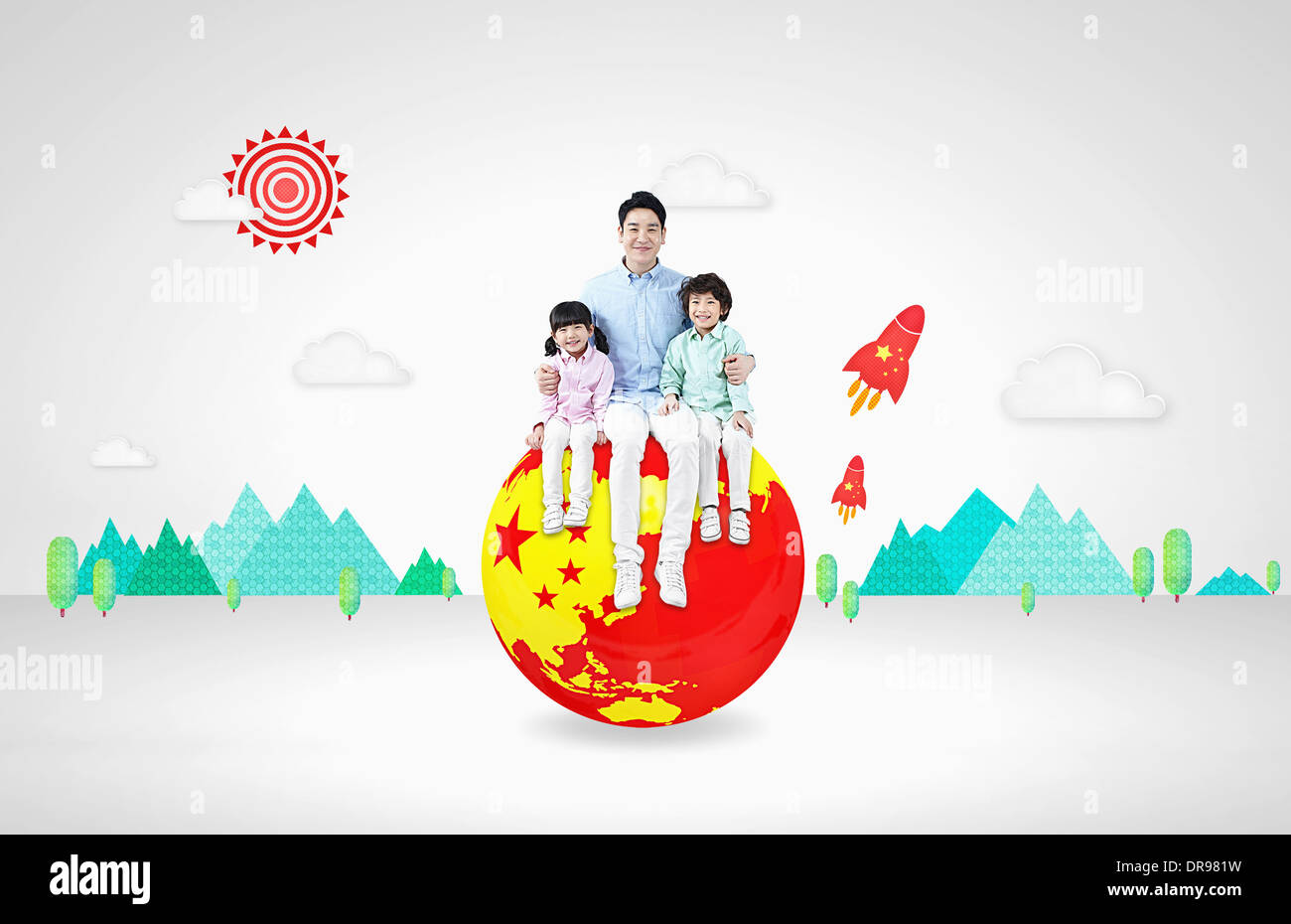 Father daughter red star hi-res stock photography and images - Alamy