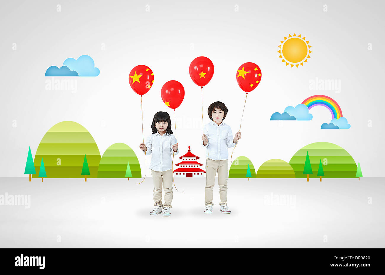 Child holding chinese national flag hi-res stock photography and images ...