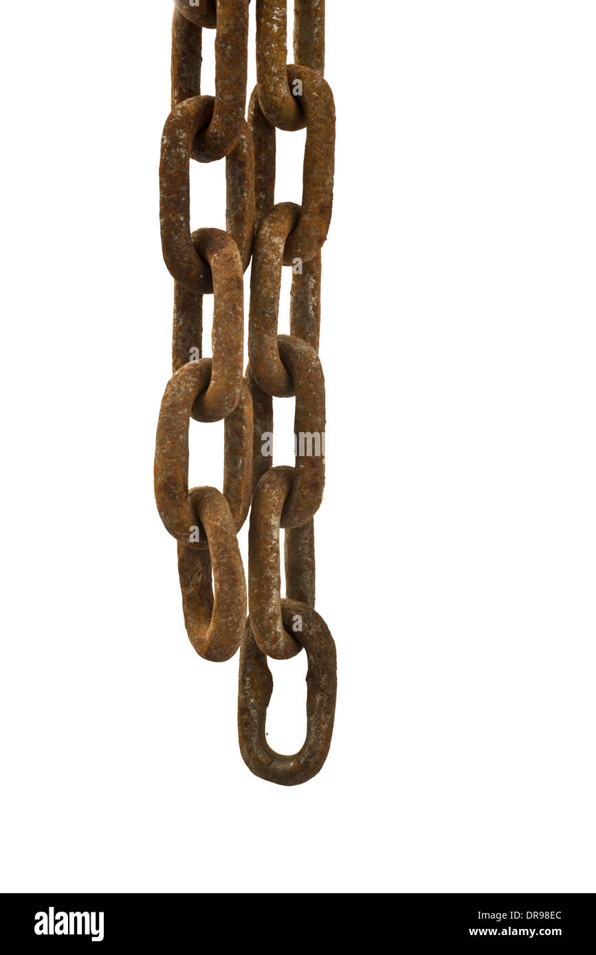 old rusty chain isolated on the white background Stock Photo - Alamy