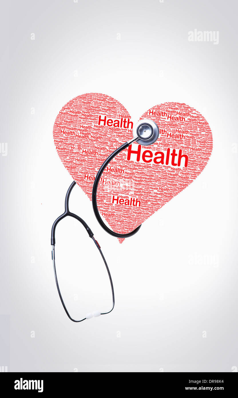 Heart with stethoscope around it hi-res stock photography and images ...