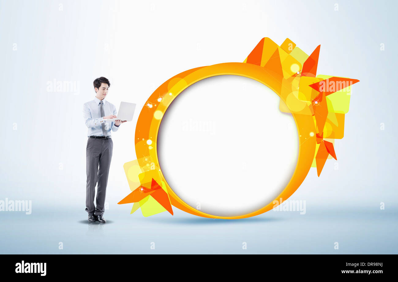 Asian man touching circle hi-res stock photography and images - Alamy