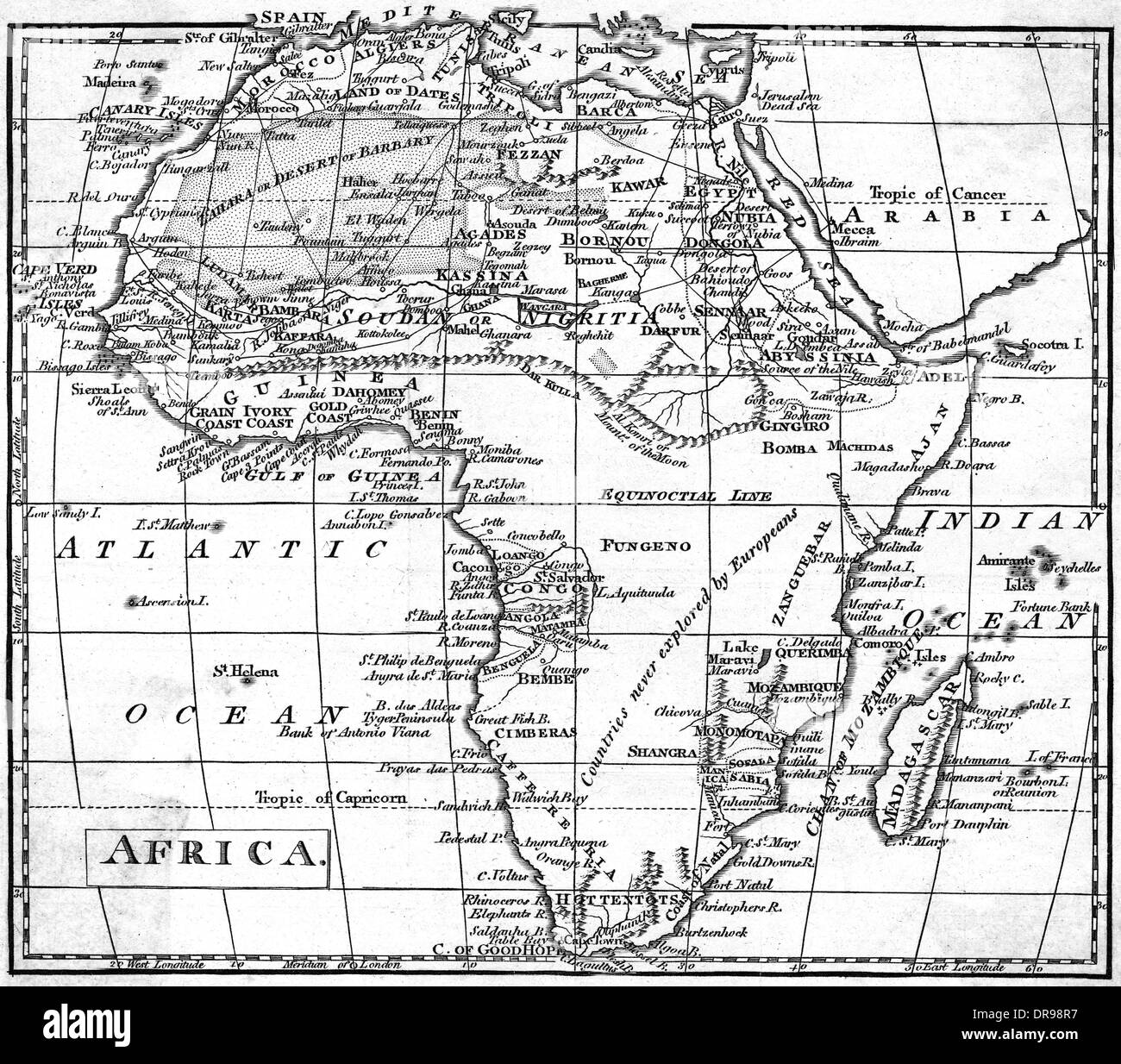 africa map black and white