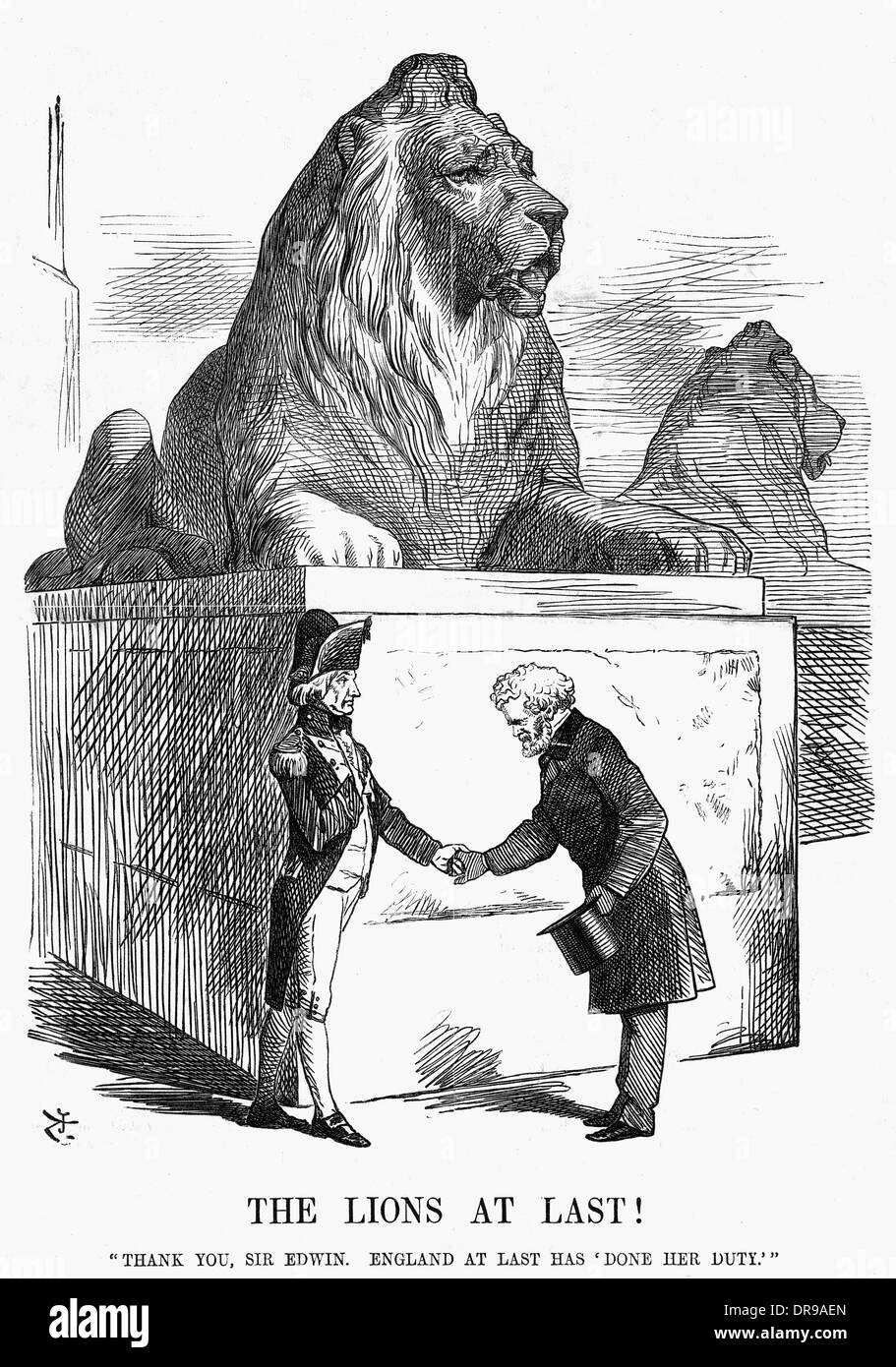 TRAFALGAR SQUARE LIONS Stock Photo - Alamy